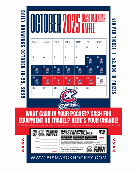 Last Week to Participate in the 2025 Cash Calendar Raffle!