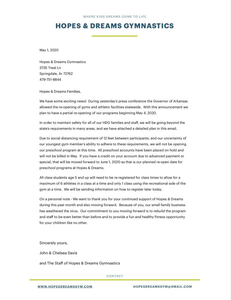 Hopes and Dreams Gymnastics