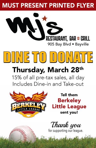 MJ's Dine to Donate - BLL Fundraiser