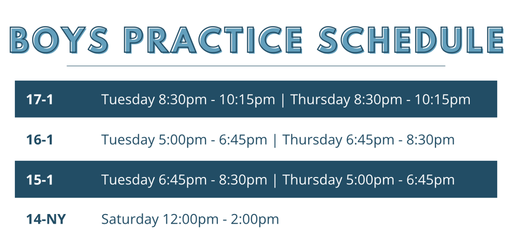 Practice Schedules/Facilities